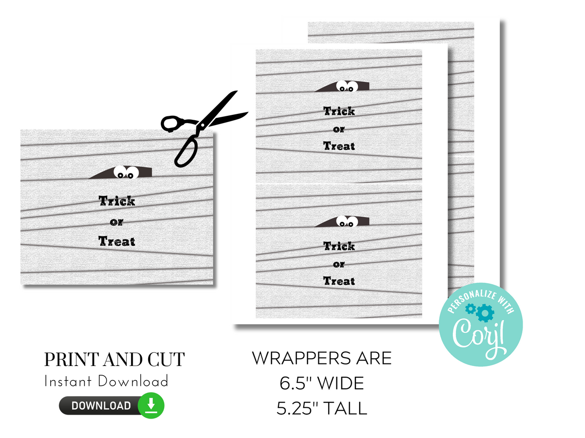 Printable and Editable Mummy Candy Bar Wrapper – PinkFish Shop
