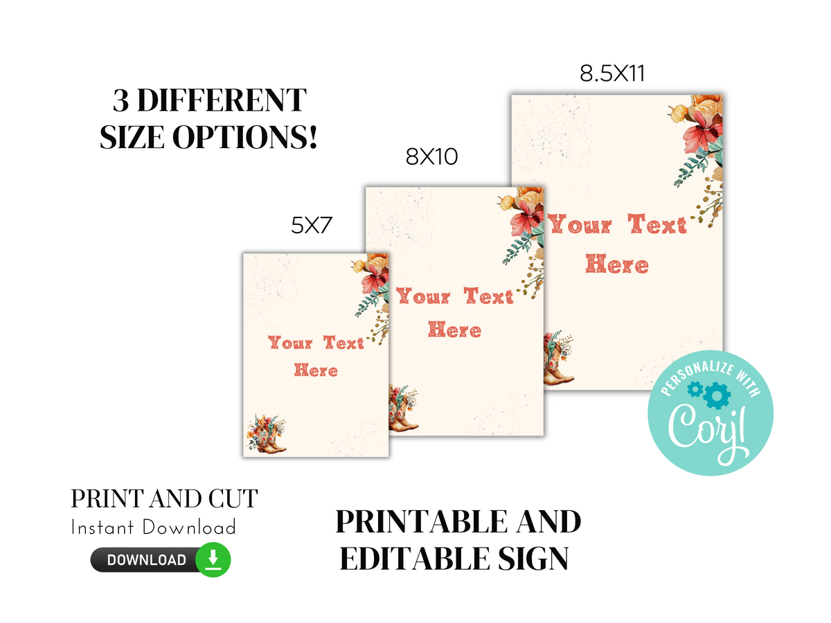 Printable and Editable Boho Rodeo Sign – PinkFish Shop