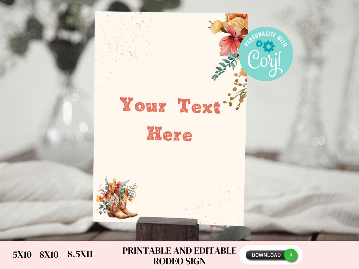 Printable and Editable Boho Rodeo Sign – PinkFish Shop