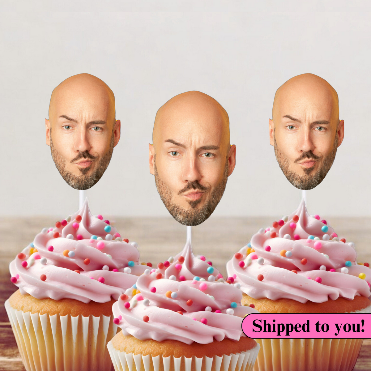 Custom Face Cupcake Toppers - Personalized with Photo – PinkFish Shop