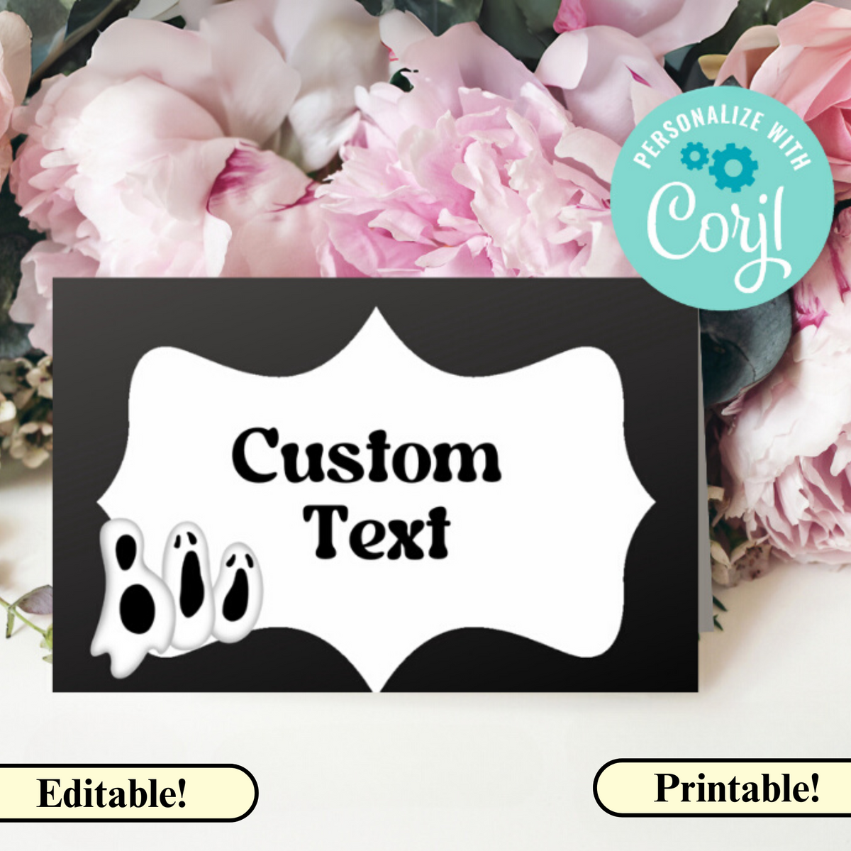 Boo Ghost Place Cards - Editable Text, Digital Download – PinkFish Shop