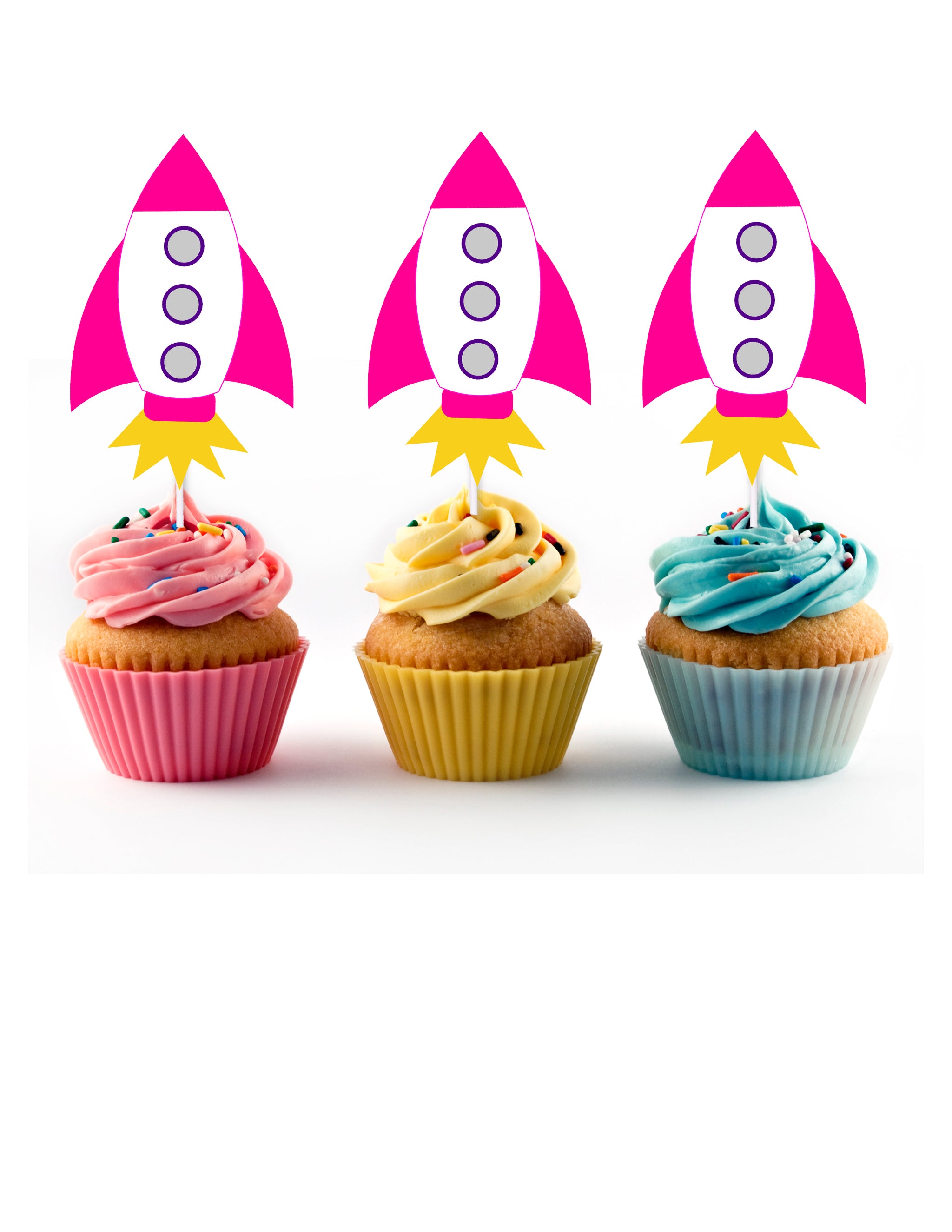 rocket cake toppers