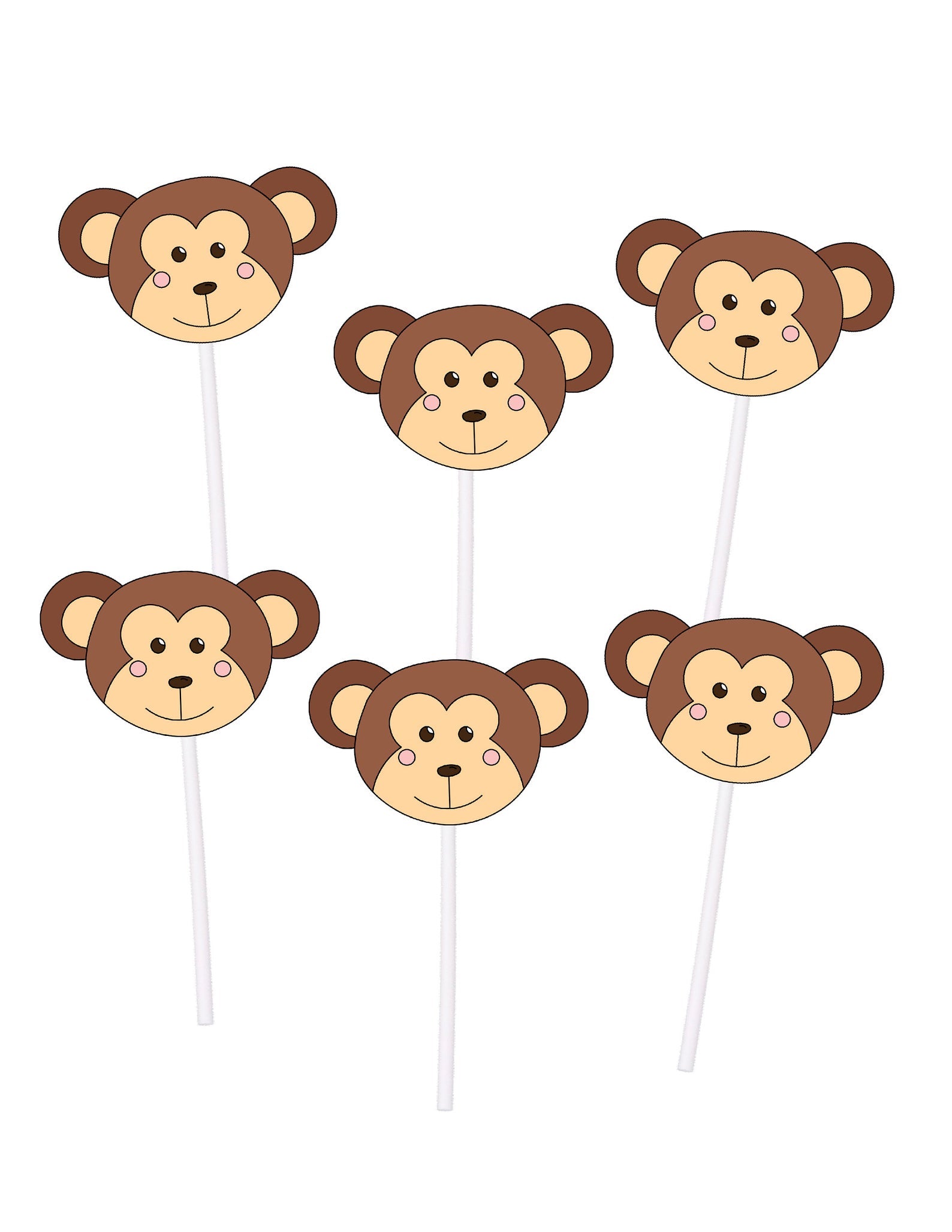 Monkey Cupcake Toppers (12 ct) – PinkFish Shop